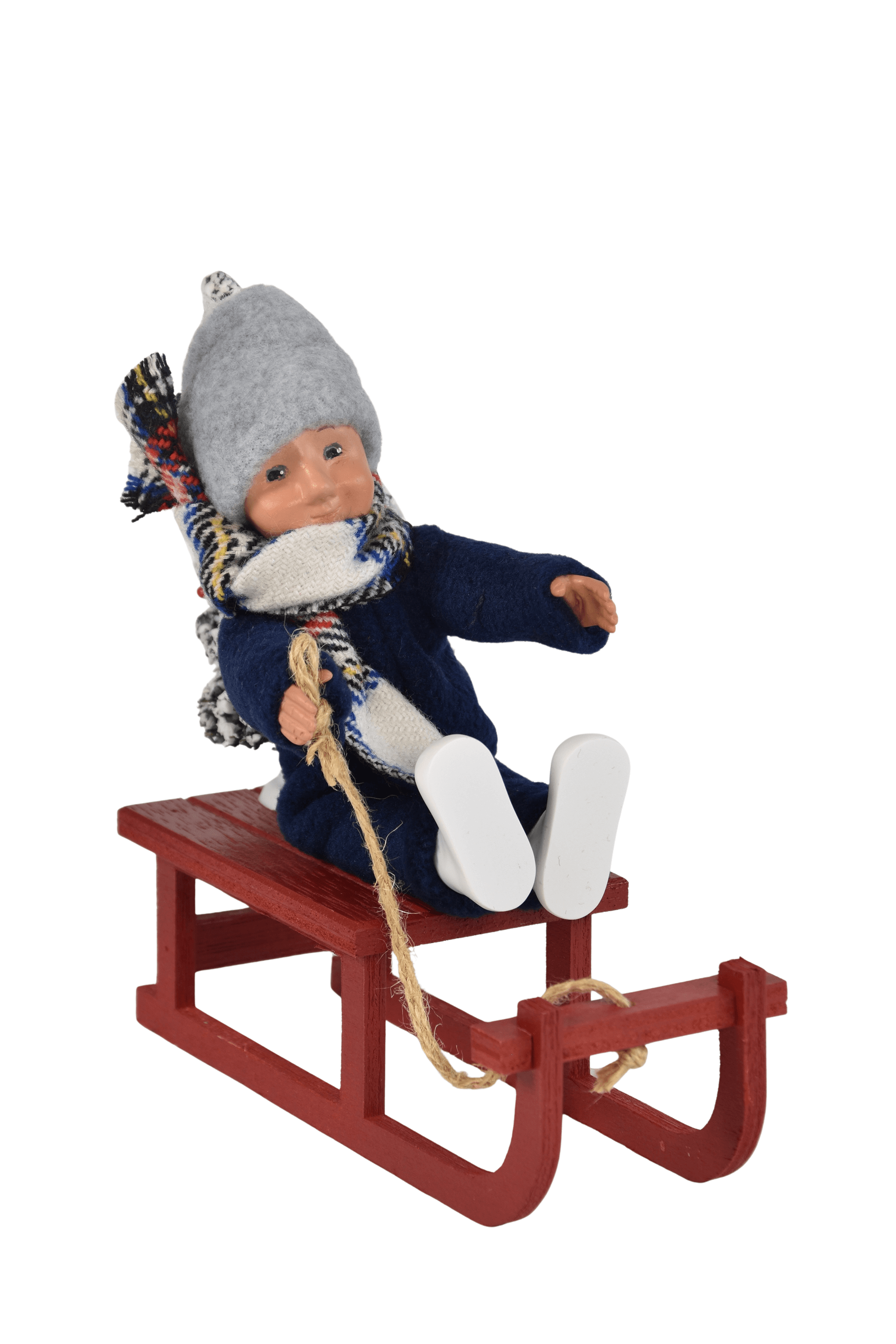 Toddler on a Sled Caroler Doll, Christmas Figurine – Byers' Choice LTD.
