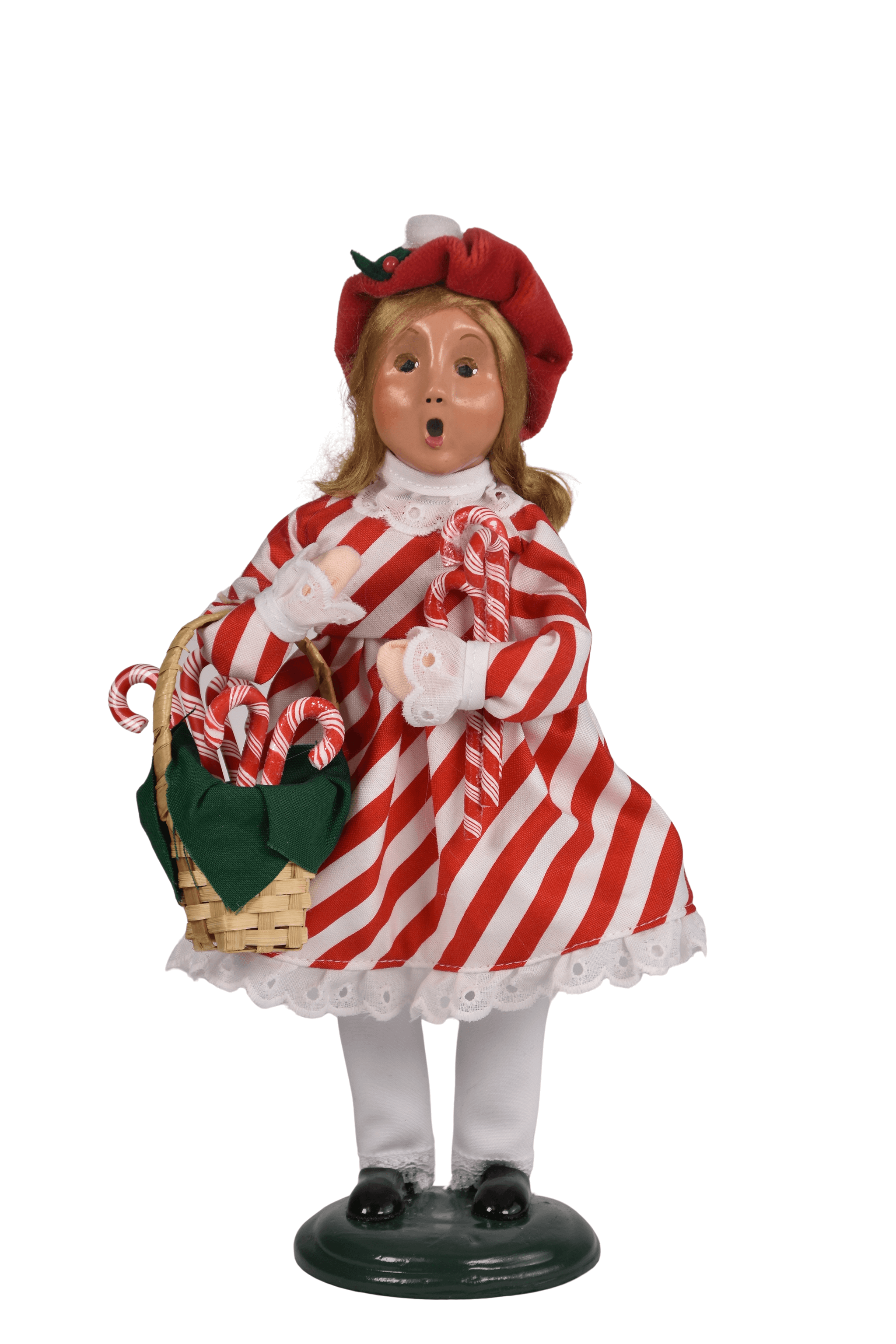 Candy Cane Girl Figurine, Christmas Caroler, Byers Doll – Byers' Choice ...