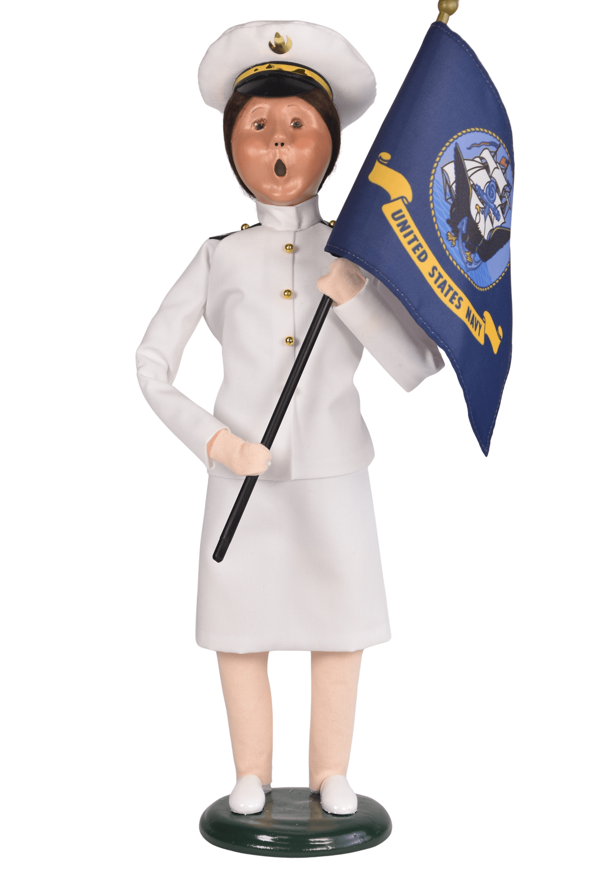 Navy Woman with Flag Caroler, Navy Figurine, Navy Gift – Byers' Choice LTD.