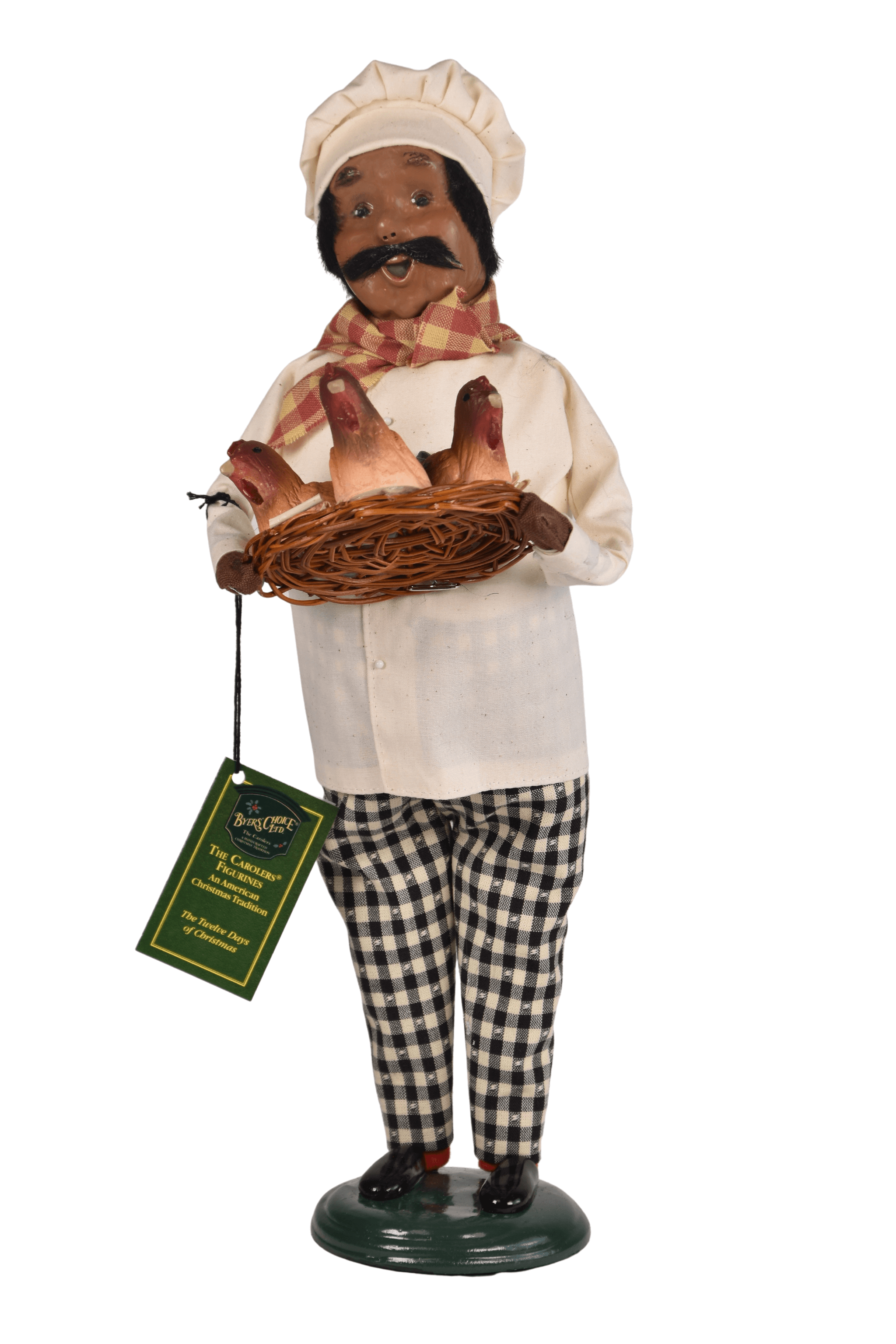 African American 3 French Hens Chef Caroler, Figurine – Byers' Choice LTD.