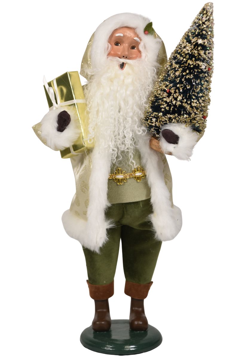 Gold Sparkle Santa Caroler Doll, Christmas Santa Figurine – Byers ...